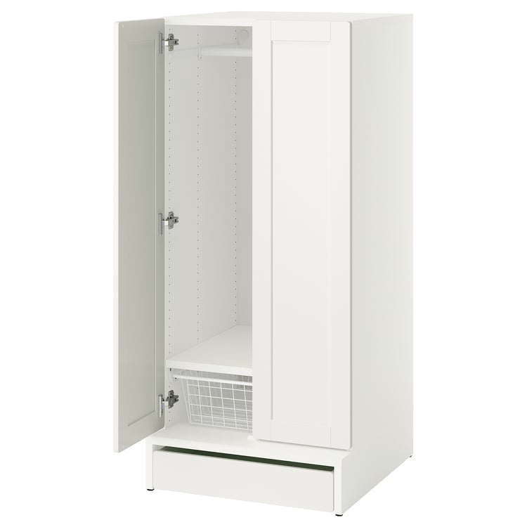 SMÅSTAD / UPPFÖRA armoire-penderie, blanc blanc/avec cadre, 60x65x136 cm (235/8x255/8x531/2 ...