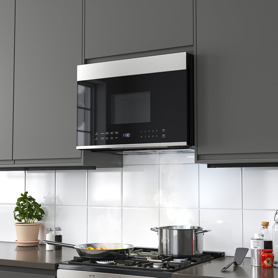 SOLNEBO micro-ondes au-dessus cuisinière, acier inox, 24" - IKEA CA