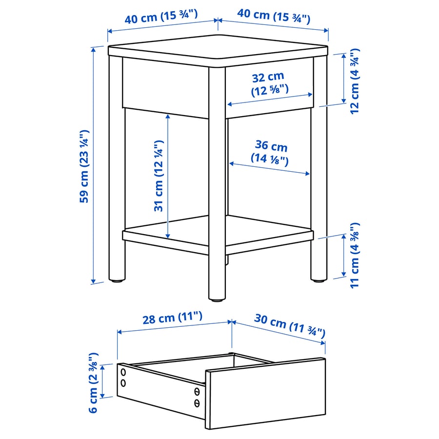 TONSTAD mobilier chambre, ensemble de 3, rangement pour lit inclus/chêne plaqué, Grand2 places ...