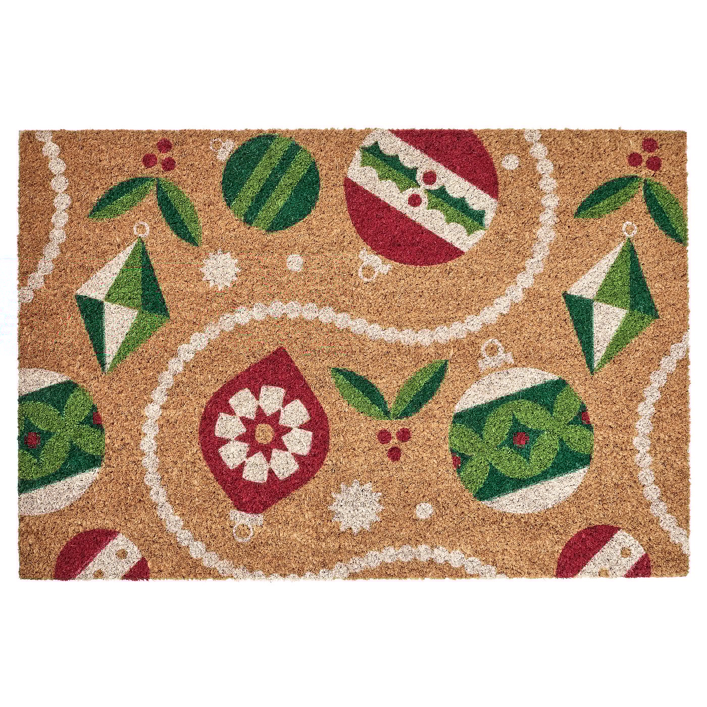 VINTERFINT paillasson, motif boules de Noël coco/multicolore, 60x90 cm ...