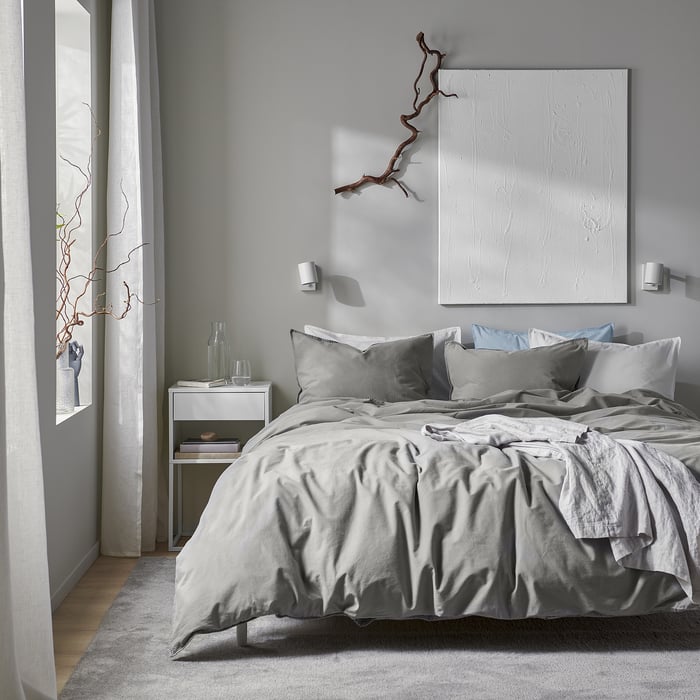 Stilvolle Ikea Bettwasche Grau Wei Ebenbild