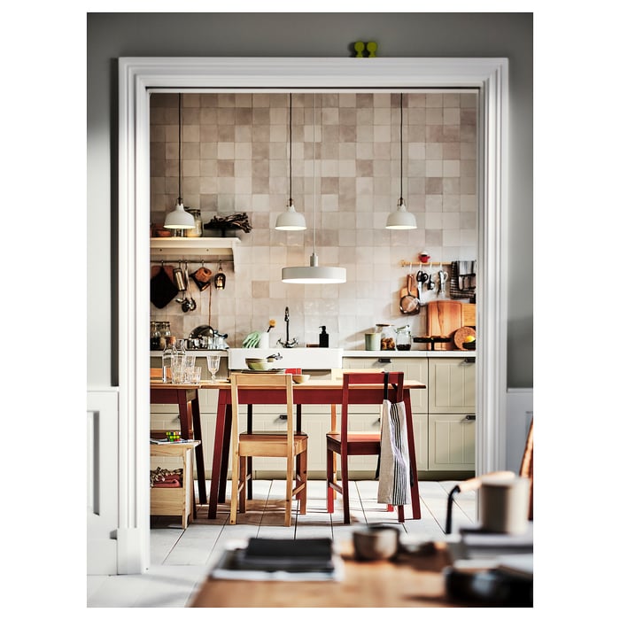 PINNTORP Tisch, hellbraun lasiert/rot las., 125x75 cm - IKEA Schweiz