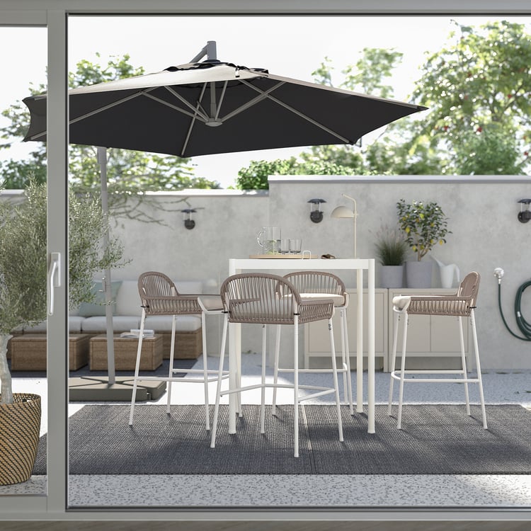 SEGERÖN Theke + 4 Barstühle, für draußen weiß/beige/Frösön/Duvholmen ...