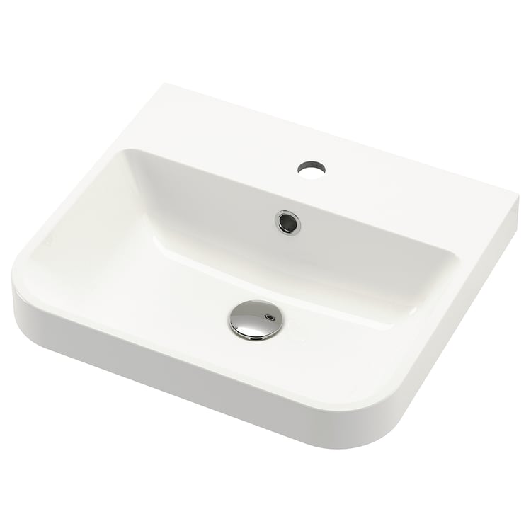 BACKSJÖN semi-recessed wash-basin, white, 50x43 cm - IKEA Switzerland