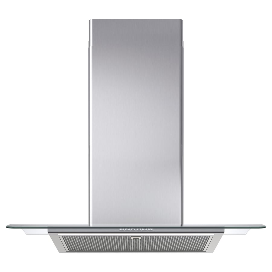 BALANSERAD wall mounted extractor hood, stainless steel/glass, 80 cm ...