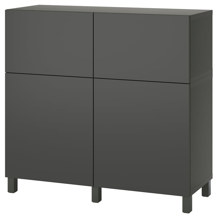 BESTÅ storage combination w doors/drawers, dark grey/Lappviken/Stubbarp ...