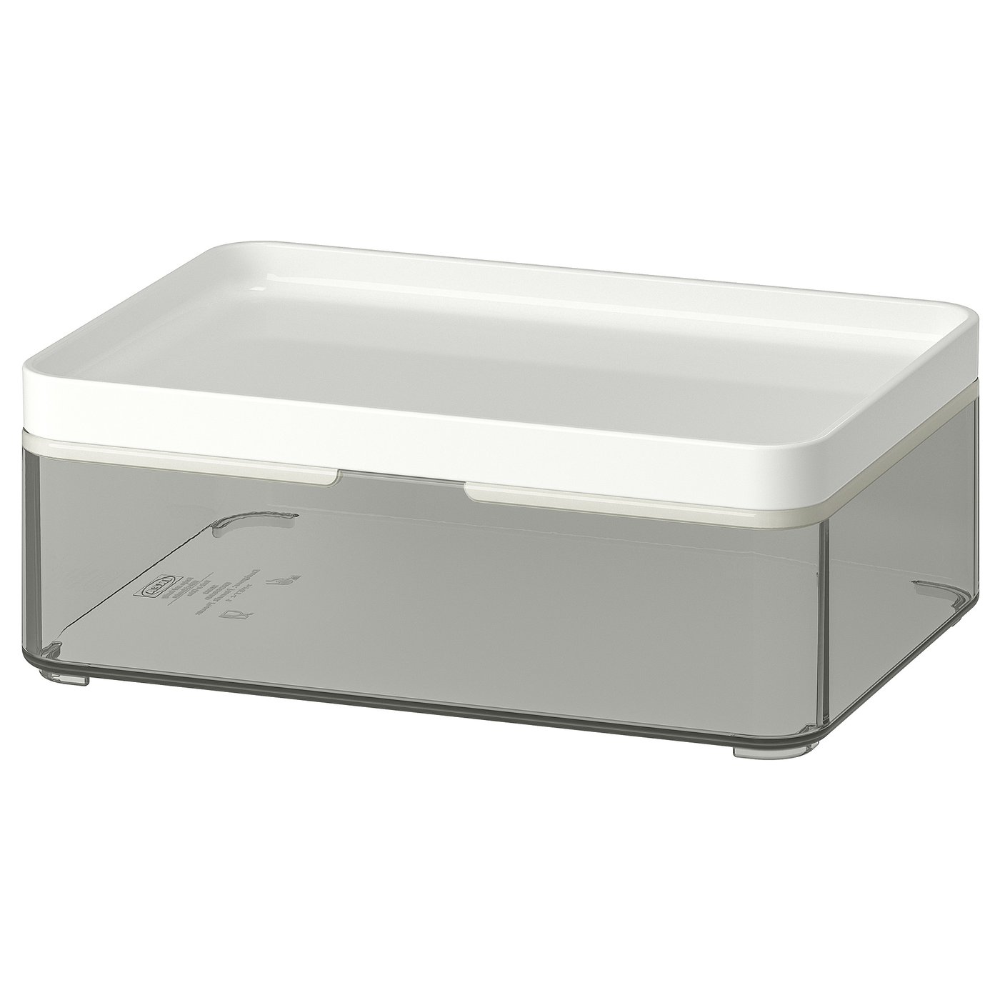 BROGRUND Box - transparent grey, white - IKEA