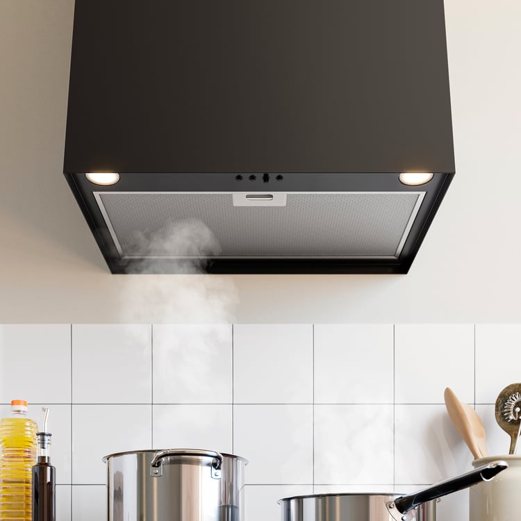 FIVELSBO wall mounted extractor hood, IKEA 300 black, 56 cm - IKEA ...