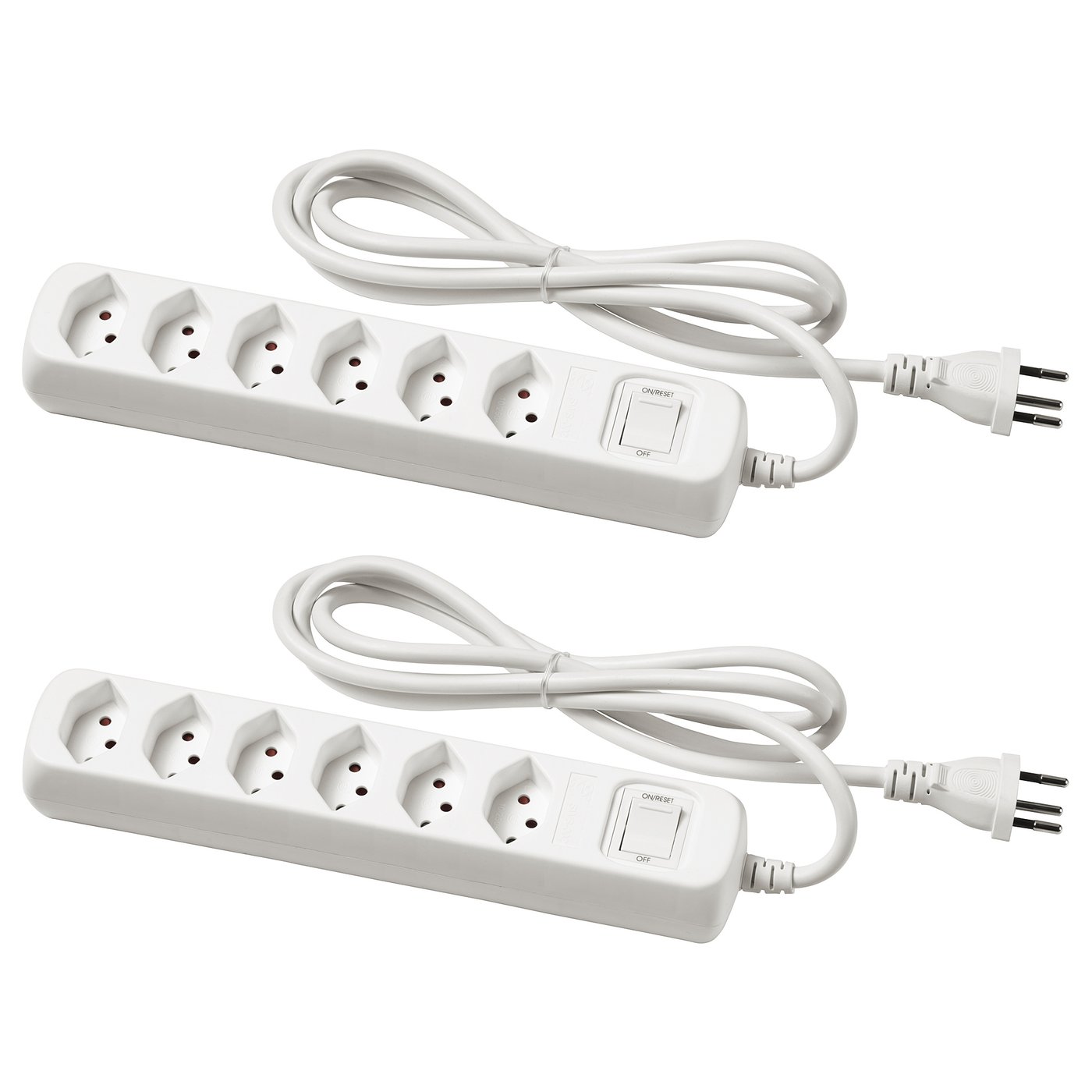 KOPPLA 6-way socket with switch, earthed/white, 1.5 m - IKEA Switzerland