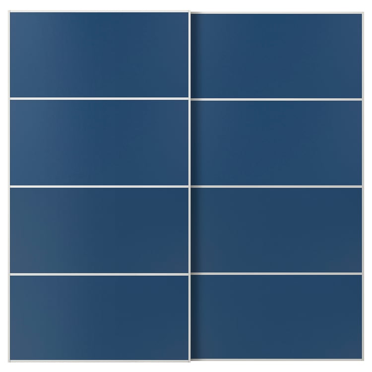 MEHAMN pair of sliding doors, white/double sided blue, 200x201 cm ...
