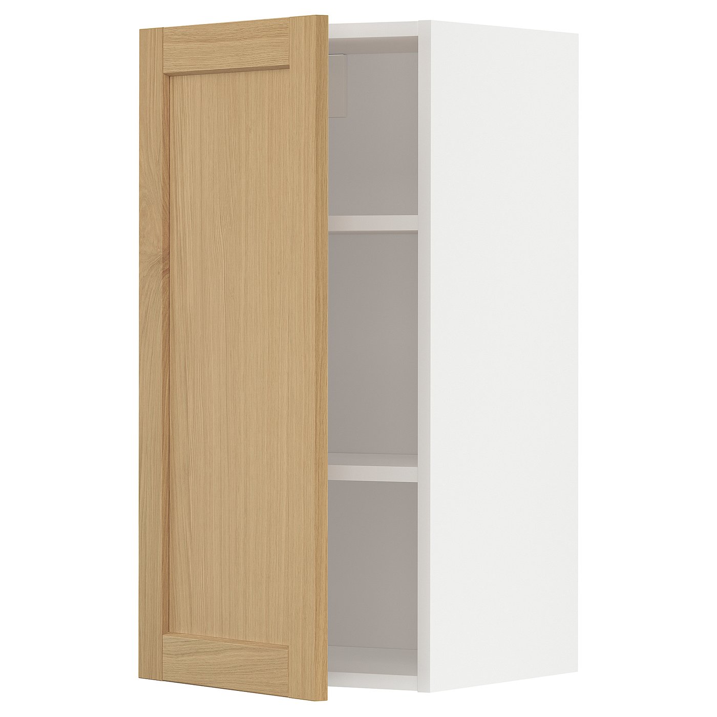 METOD wall cabinet with shelves, white/Forsbacka oak, 40x80 cm - IKEA ...