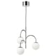 SIMRISHAMN pendant lamp, 3-armed, chrome-plated/opal white glass, 55 cm ...