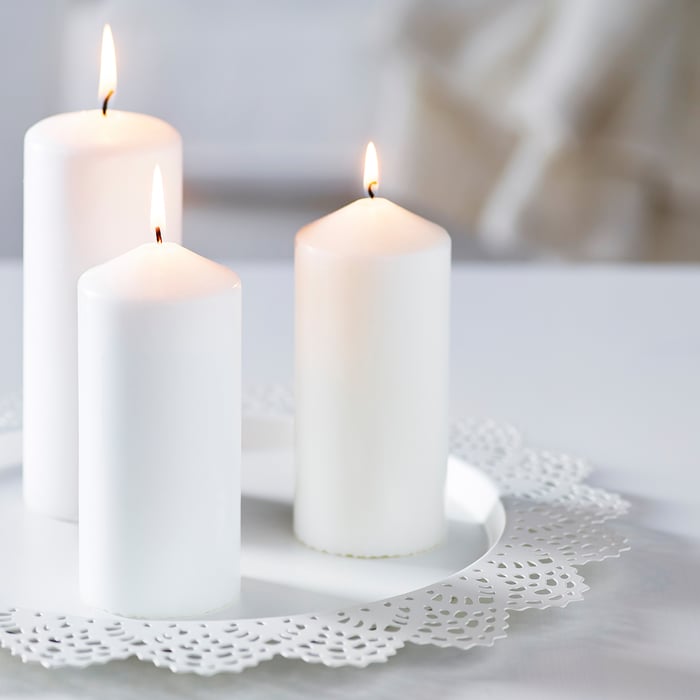 FENOMEN Unscented block candle, set of 5, white - IKEA Switzerland