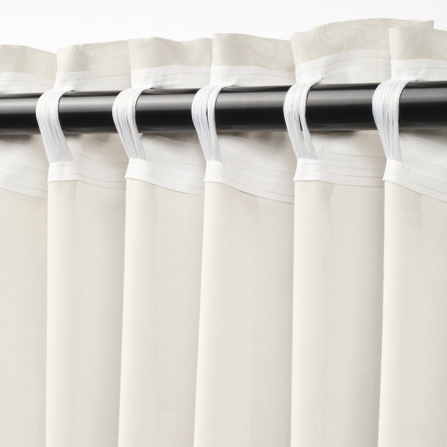 STENFRÖ sheer curtain, 1 piece, beige/with heading tape, 300x300 cm ...