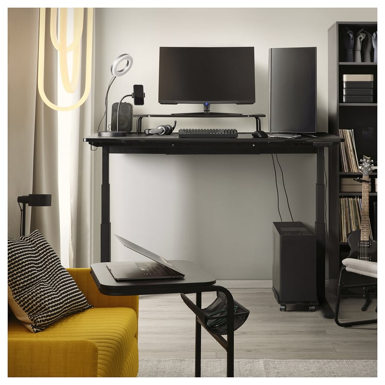 UTMANING gaming desk sit/stand, electric/black, 160x80 cm - IKEA ...