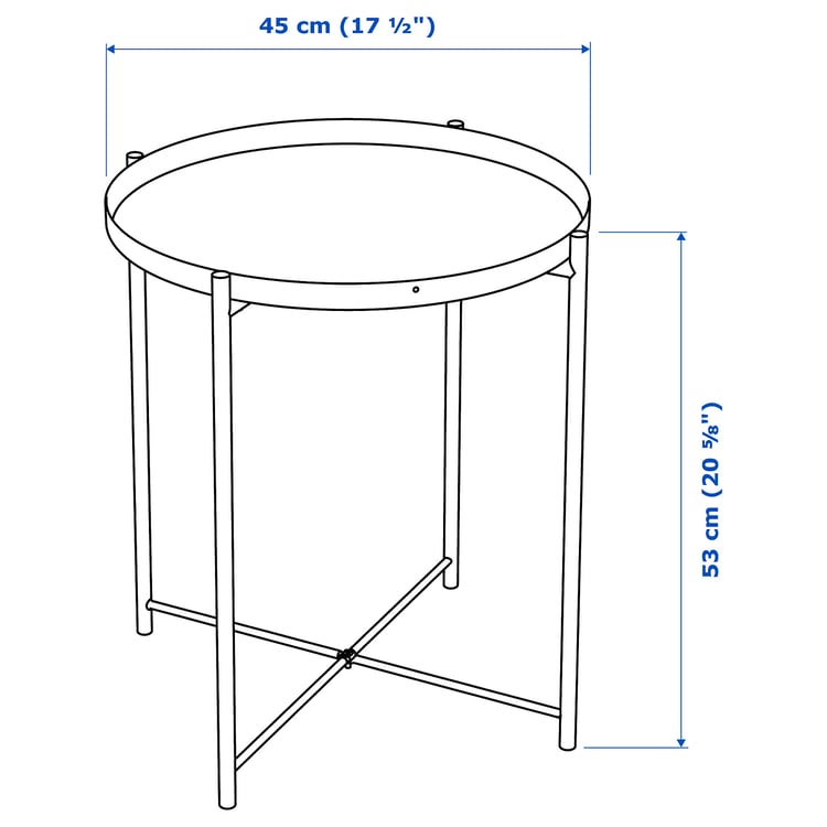 GLADOM table/plateau, noir, 45x53 cm - IKEA Suisse