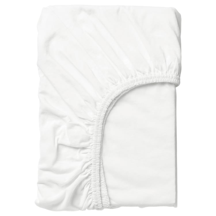 LEN drap housse pour lit bébé, blanc/jersey, 70x140 cm - IKEA Suisse