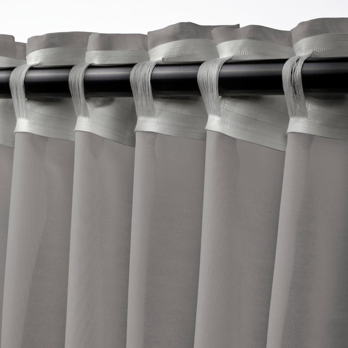 STENFRÖ voilage, 2 pièces, gris/ruflette, 145x300 cm - IKEA Suisse