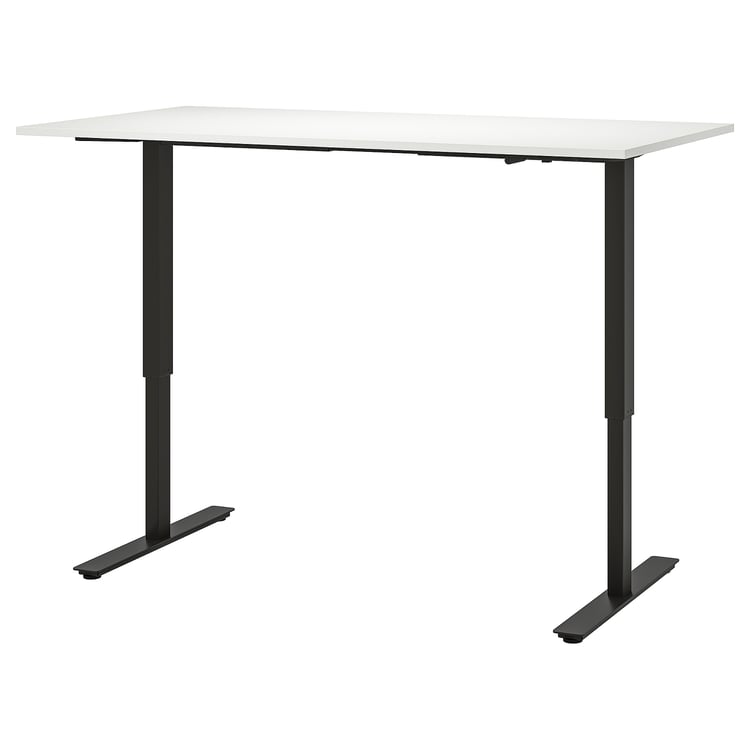 TROTTEN bureau assis/debout, blanc/anthracite, 160x80 cm - IKEA Suisse