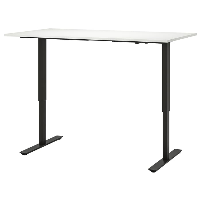 TROTTEN bureau assis/debout, blanc/anthracite, 160x80 cm - IKEA Suisse