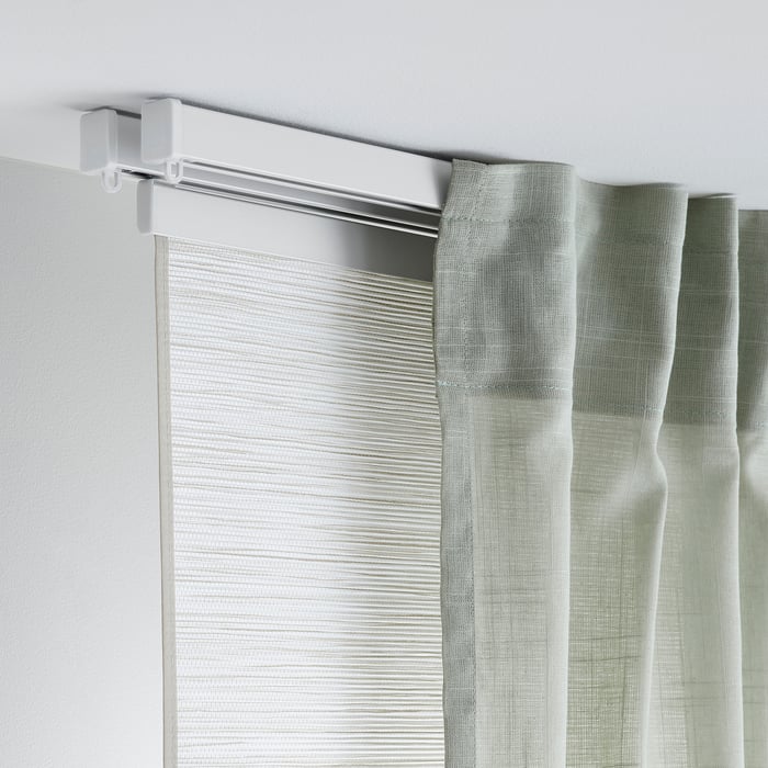 VIDGA rail pour rideau, simple, fixations plafond incluses/blanc, 140 ...