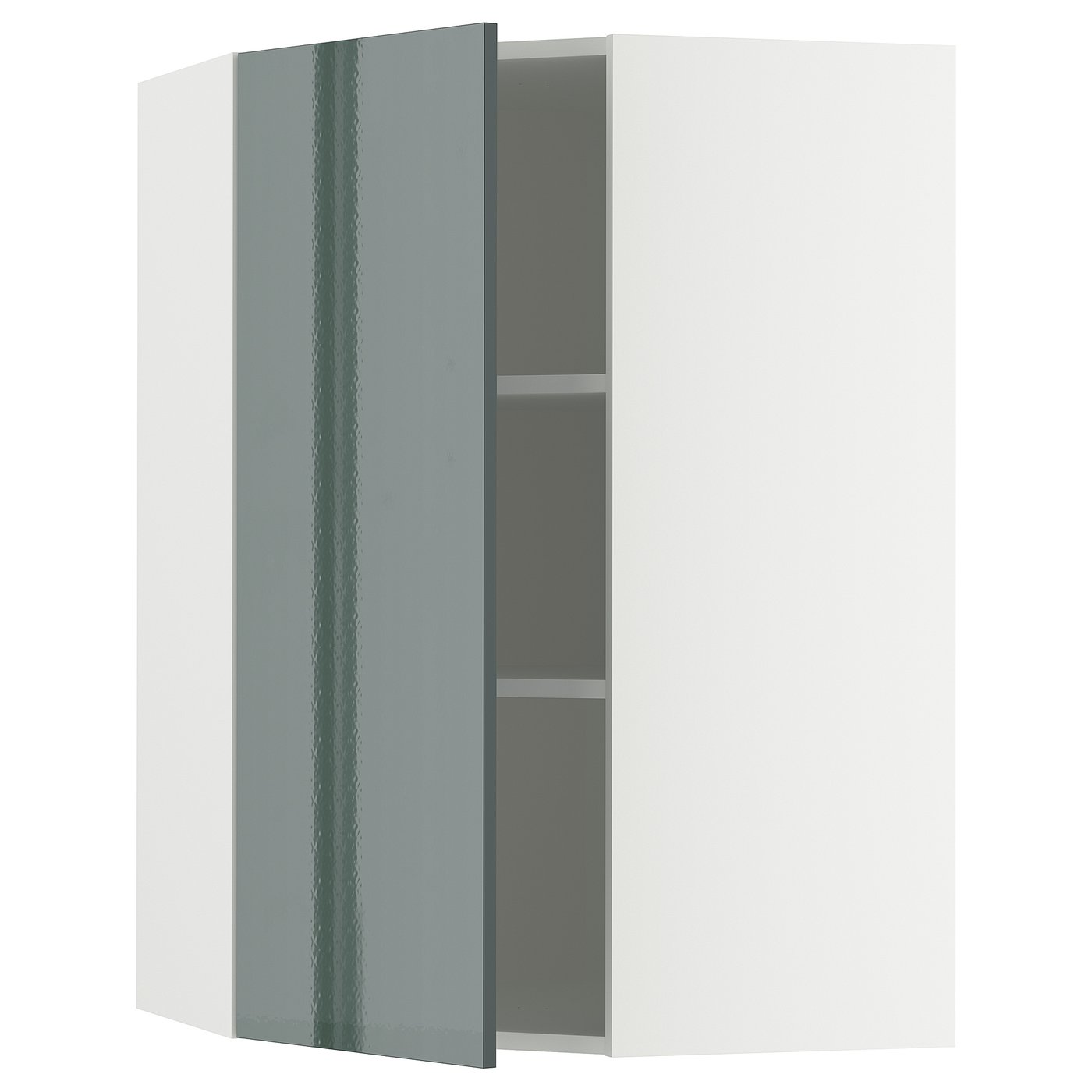 METOD pensile angolare con ripiani, bianco/Kallarp grigio-verde scuro ...