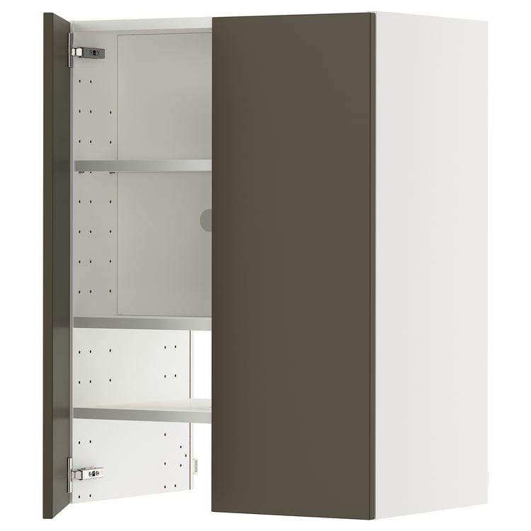 METOD pensile per cappa con ripiano/anta, bianco/Havstorp marrone-beige ...