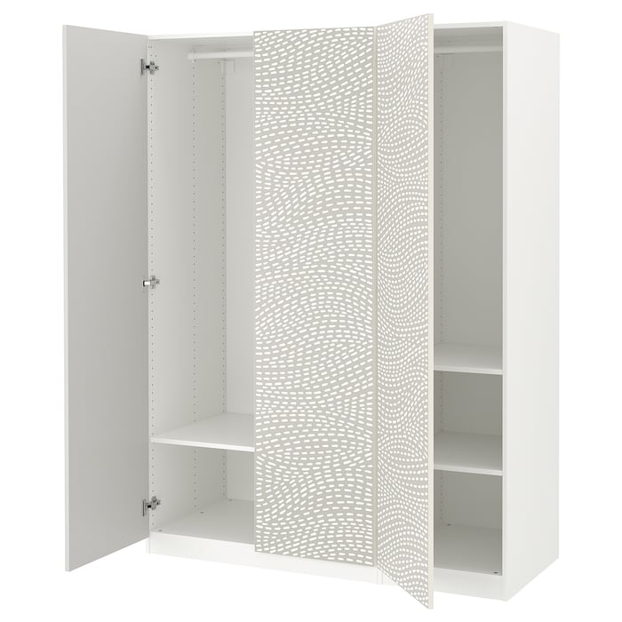 PAX / MISTUDDEN combinazione di guardaroba, bianco/grigio fantasia ...