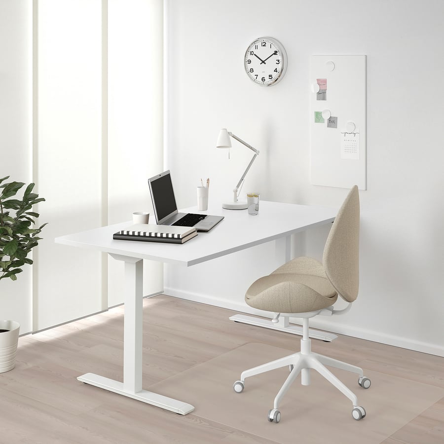 RODULF scrivania regolabile in altezza, elettrico/bianco, 140x80 cm ...