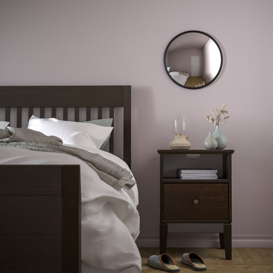 SVARTBJÖRK Specchio decorativo convesso, nero, 41 cm - IKEA Svizzera