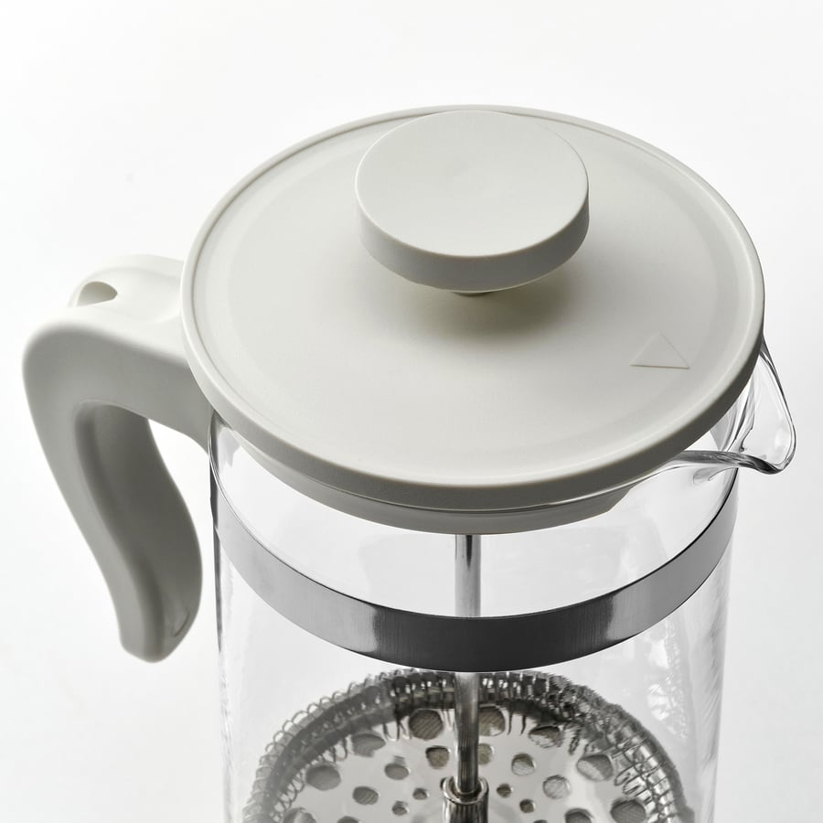 UPPHETTA caffettiera/teiera pressofiltro, vetro/inox bianco sporco, 1 l ...