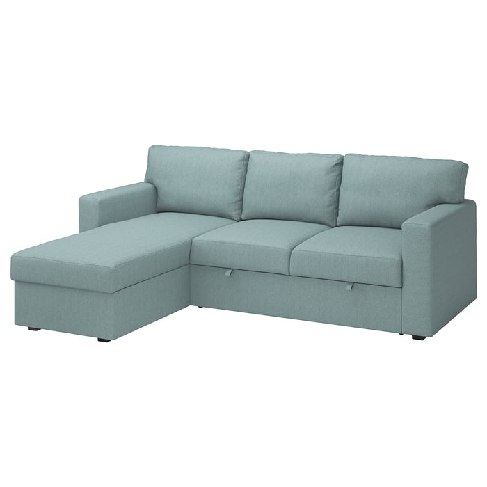 BÅRSLÖV Sofá cama 3 cuerpos, chaise longue, Tibbleby petróleo claro ...