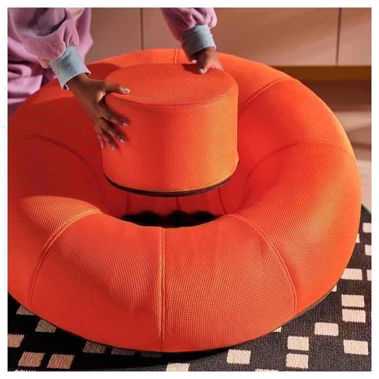 BRÄNNBOLL Sillón inflable gamer, naranjo - IKEA Chile