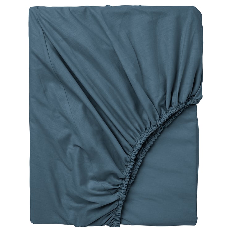 DVALA Sábana bajera ajustable, azul, 160x200 cm - IKEA Chile