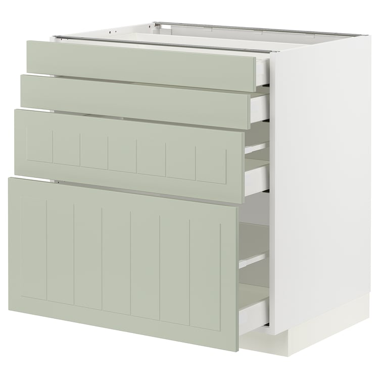 METOD / MAXIMERA Mueble base, 4 cajones, blanco/Stensund menta, 80x60 ...