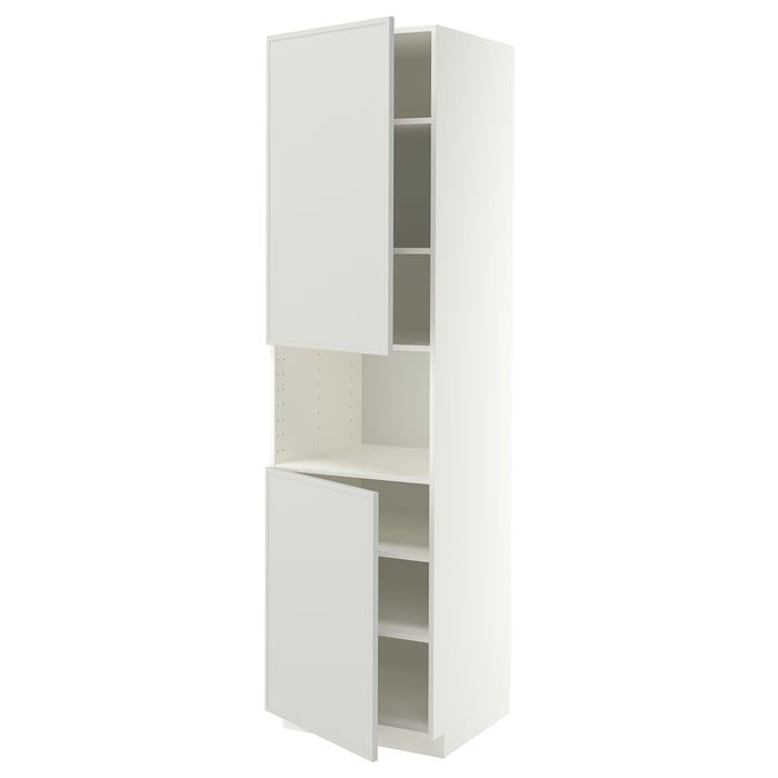 METOD Mueble alto para microondas, blanco/Aspudden gris claro ...