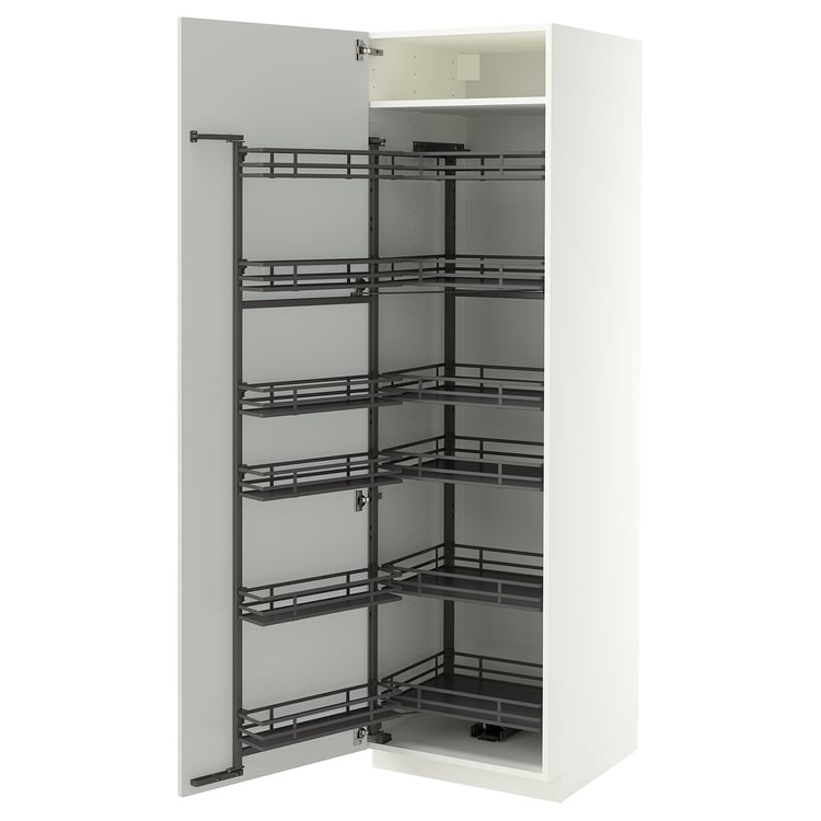 METOD mueble despensero extraíble, blanco/Aspudden gris claro ...