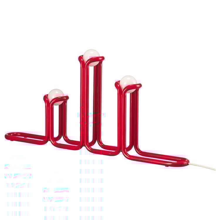 STRÅLA candelabro LED, metal rojo - IKEA Chile