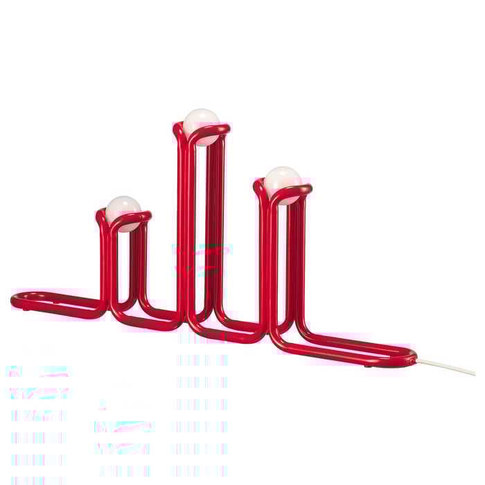 STRÅLA candelabro LED, metal rojo - IKEA Chile