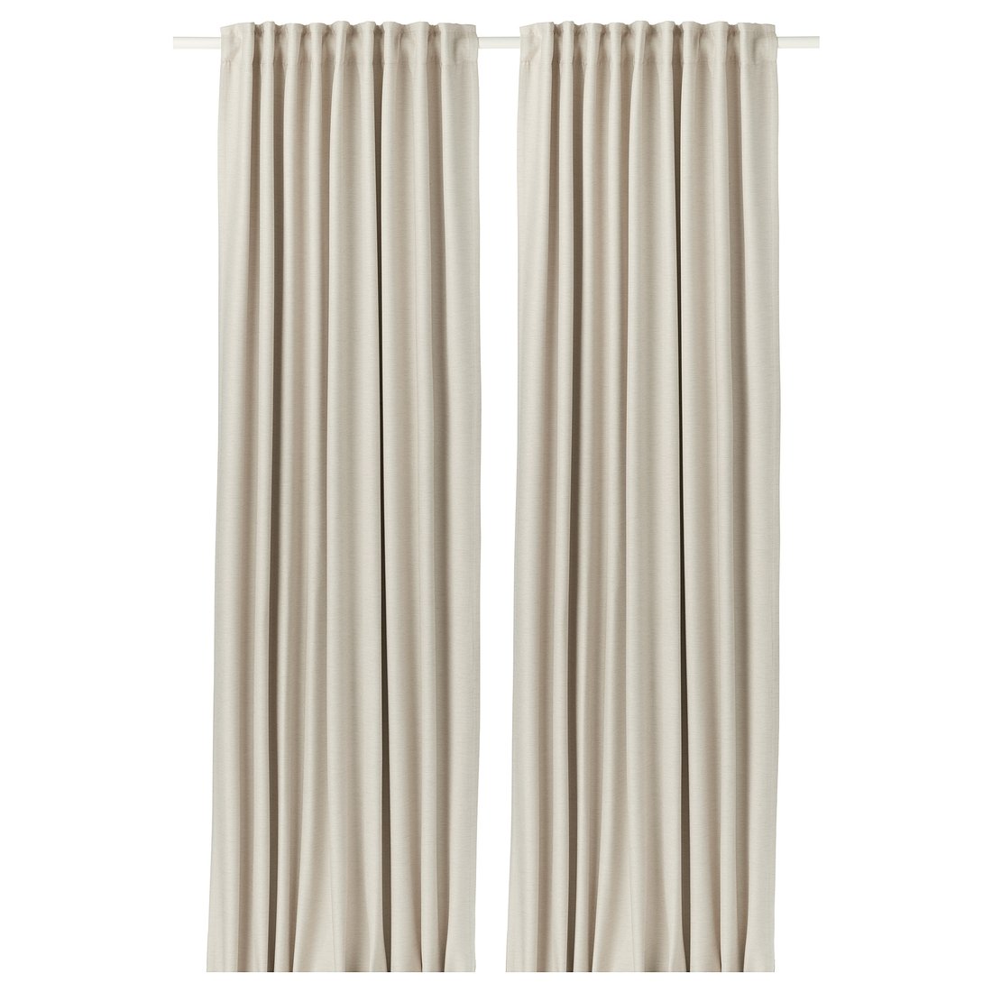 VILBORG Cortina oscurecedora, 1 par, beige/con cinta de fruncir ...