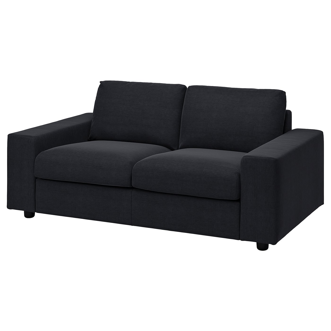 VIMLE Sofá 2 cuerpos, con apoyabrazos anchos/Saxemara petróleo - IKEA Chile