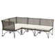 JUTHOLMEN sofá 3 esquina modular exter, gris oscuro/Kuddarna gris beige ...