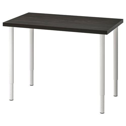 LINNMON / OLOV Escritorio, negro con café/blanco, 100x60 cm - IKEA Colombia