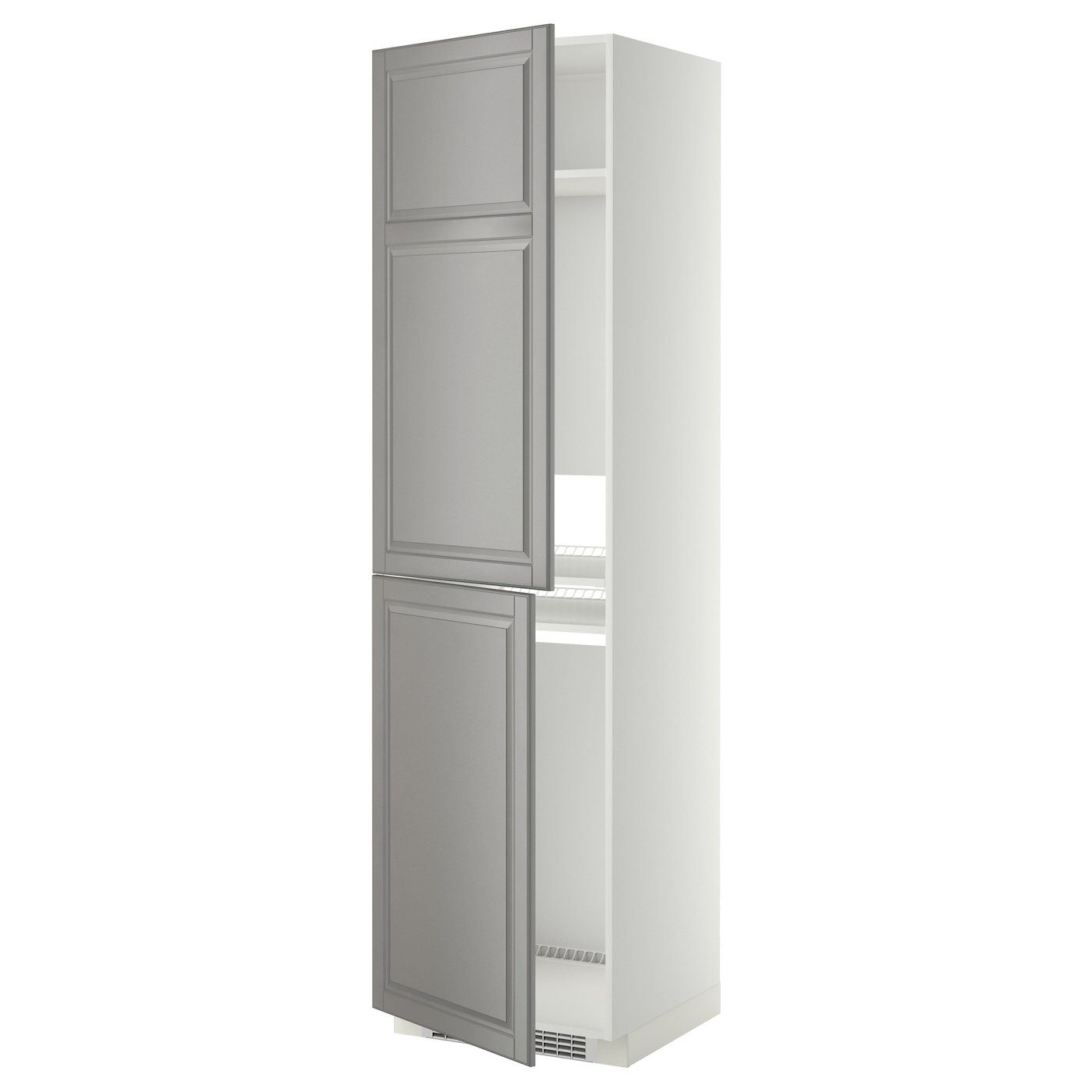 METOD Mueble alto para nevera, blanco/Bodbyn gris, 60x60x220 cm - IKEA ...