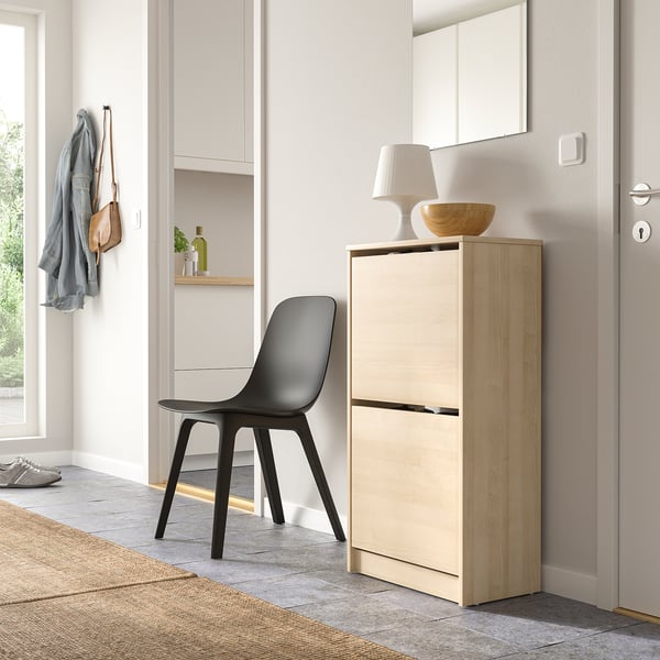 BISSA botník se 2 přihrádkami, vzor dub, 49x28x93 cm - IKEA