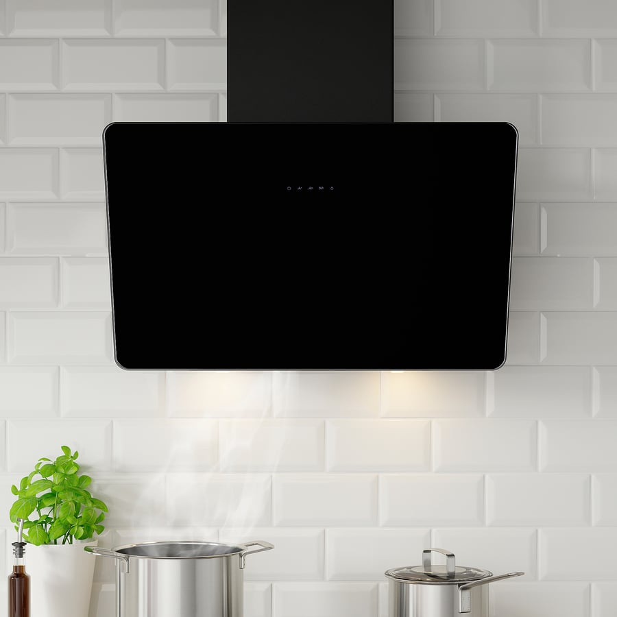FINSMAKARE Nástěnná digestoř, černá - IKEA