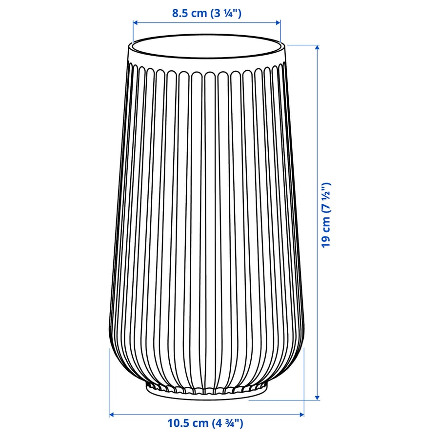 GRADVIS váza, šedá, 19 cm - IKEA