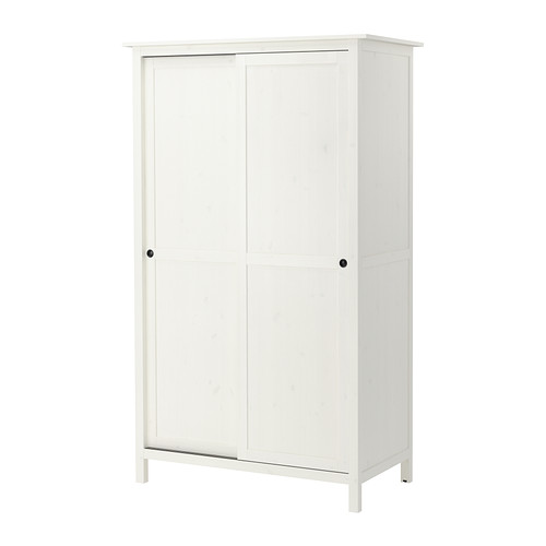 HEMNES Šatní skříň+2 pos. dveře - bílé mořidlo - IKEA