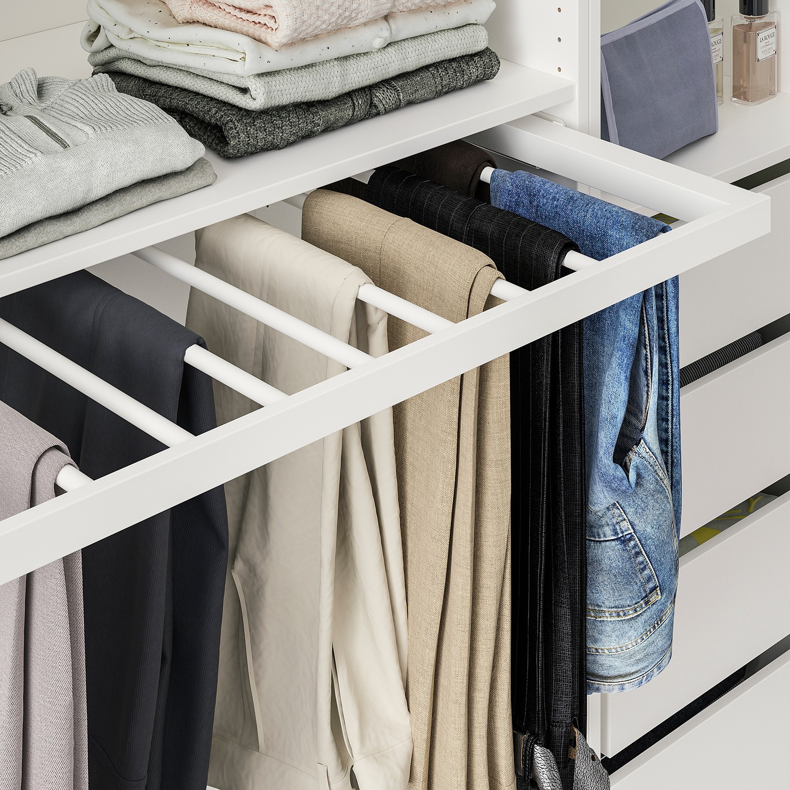 KOMPLEMENT Výsuvný věšák na kalhoty - bílá - IKEA