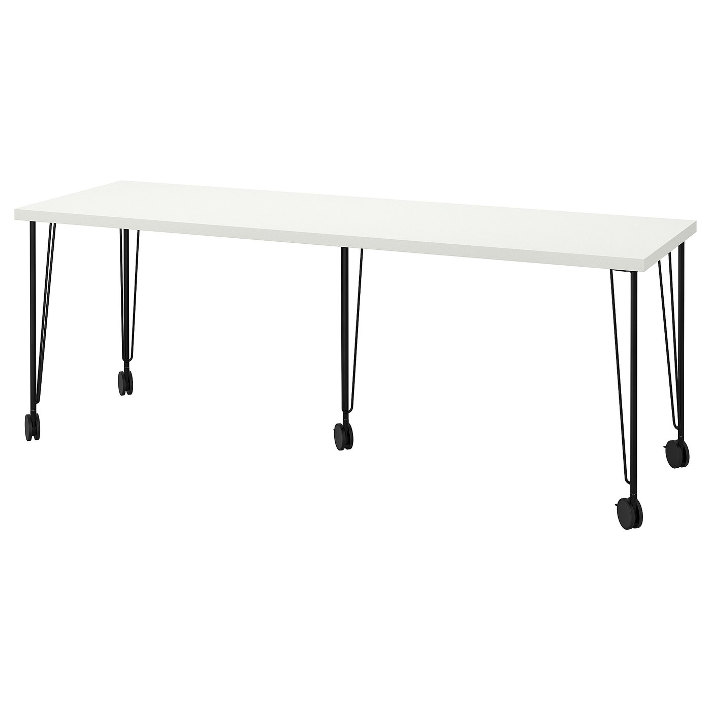 LAGKAPTEN / KRILLE psací stůl, bílá/černá, 200x60 cm - IKEA LAGKAPTEN / KRILLE psací stůl, bílá/černá, 200x60 cm - IKEA